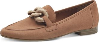 Marco Tozzi Damen Slipper aus Leder Elegant, Braun (Biscuit), 42 EU