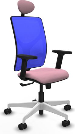 Piqueras y Crespo Stuhl mit R&uuml;ckenlehne aus Netzstoff, mit 2D-Armlehnen, h&ouml;henverstellbare Lendenwirbelst&uuml;tze und festes Kopfteil, ausgestattet mit 3 Positionen und Sch