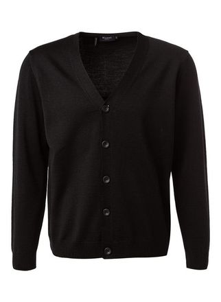 Maerz MAERZ Muenchen Herren Cardigan schwarz Merinowolle unifarben