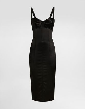 Dolce & Gabbana Kleid Aus Satin - Frau Kleider Schwarz 44