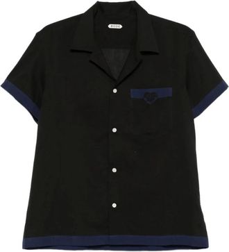 Bode Homme, Chemises, Noir, Taille: XL Chemise &agrave; Manches Courtes Heart Deco