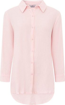 Zwillingsherz Klassische Bluse Musselin Baumwoll Bluse mit Knopfleiste
