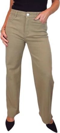 Paulo Due Jeans Femme Taille Haute Large Coupe Stretch Denim Jeans Large Femme Marrón Claro 38-48 (46)