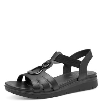 Jana Damen Sandalen flach zum Schlupfen Vegan, Schwarz (Black), 40 EU
