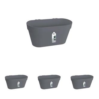 ELHO Loft Urban Green Wall Pflanztopf Duo 28 - Blumentopf f&uuml;r Balkon & Au&szlig;en - &Oslash; 28.0 x H 13.2 cm - Schwarz/Anthrazit (Packung mit 4)