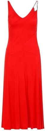 Lanvin Femme, Robes, Rouge, Taille: 36 FR Asymmetric Strap Midi Dress