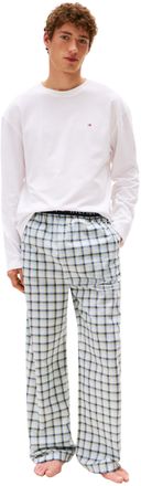 Tommy Hilfiger Herren Pyjama-Set Woven Print mit Logo, Mehrfarbig (White/Mini Tartan), XXL