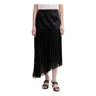 Miss Sixty Femme, Jupes, Noir, Taille: 36 FR Jupe Midi &Eacute;vas&eacute;e en Satin