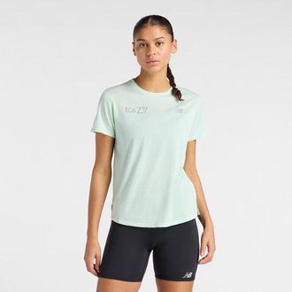 New Balance Damen London Edition RC Essential T-Shirt in Gr&uuml;n, Polyester, Gr&ouml;&szlig;e XL