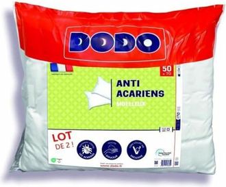Dodo Lot de 2 oreillers anti-acariens 50x70 cm - 100% Polyester - DODO