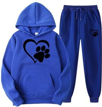 Generic Ensemble dentra&icirc;nement 2 pi&egrave;ces pour femme - Tenue dhiver et dautomne &agrave; capuche confortable - V&ecirc;tement de d&eacute;tente d&eacute;contract&eacute; &agrave; capuche et pantalon de