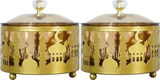 Amosfun Snackteller Aus Eisen Und Kunststoff 18X9X9 cm - Nah&ouml;stliches Serviertablett F&uuml;r S&uuml;&szlig;igkeiten Und Snacks Zum Ramadan Und Iftar