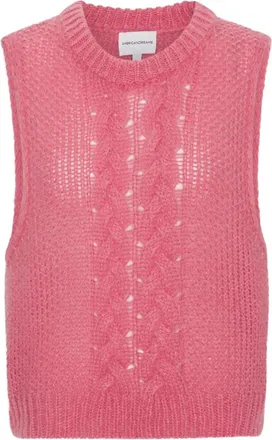 Americandreams Americandreams, Femme, Pulls, Rose, Taille: 42 FR Angie Cable Knit Vest