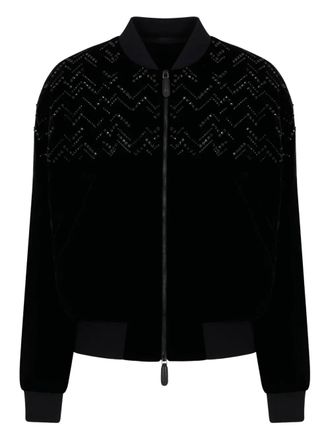 Giorgio Armani veste bomber &agrave; boutons pression - Noir