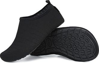 Saguaro Chaussons Homme Femme Pantoufles Eté Antidérapantes Slipper Atmungsaktiv Léger, Noir pur 44/45EU