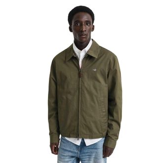 GANT Windcheater Jacke f&uuml;r Herren, wasserabweisend, Baumwolltwill, Regul&auml;r (Gr&uuml;n)