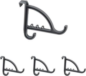 Fackelmann 61248 mehrfach-T&uuml;rhaken aus PP, grau, 13 x 12 x 2,6 cm (Packung mit 4)
