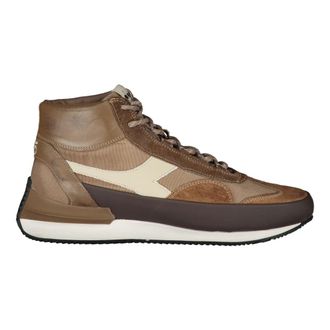 Diadora Leder-Sneakers mit kontrastierenden Eins&auml;tzen - - Shoes - Herren - Braun - 39 EU