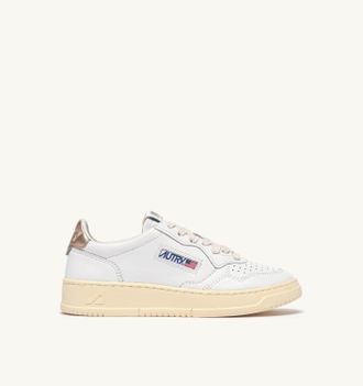 Autry SNEAKERS MEDALIST LOW AUS LEDER IN WEISS UND GOLD METALLIC