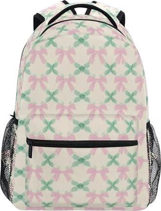Generic Noeud Papillon Roses Et Vert 23101428 Sacs D&Eacute;cole Loisir Cartable Scolaire Antivol Cartables Scolaires Pour D&eacute;placements Pc Voyage 29X40Cm