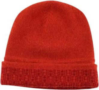 Herm&egrave;s Pre-owned Bonnet en Cachemire - Femme - Pre-owned - Rouge - Taille: ONE Size