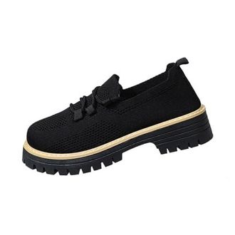 Generic Chaussures d&eacute;contract&eacute;es pour femme - Coupe large - Bout rond - Talon bas plat - Respirantes - Antid&eacute;rapantes - Lacets confortables - Mocassins d&eacute;cont