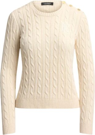 Ralph Lauren Femme, Pulls, Beige, Taille: 40 FR Maille &agrave; col rond