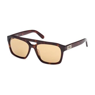 GCDS Gcds, Homme, Accessoires, Brun, Taille: 56 MM Lunettes de Soleil Homme Modernes Rectangulaires