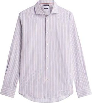 Tommy Hilfiger Chemise droite col classique ray&eacute;e en coton m&eacute;lang&eacute;