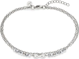 s.Oliver Anklet - Elegante Fu&szlig;kette aus poliertem Edelstahl - silber - Rolokette verstellbar bis 25 cm - wasserfest & hautfreundlich