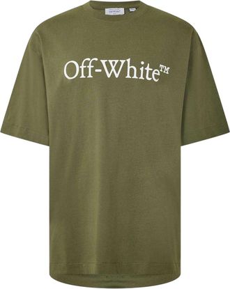 Off-white Off White - Bookish T-Shirt f&uuml;r Herren, Rundhalsausschnitt (Moosgr&uuml;n/Wei&szlig;)