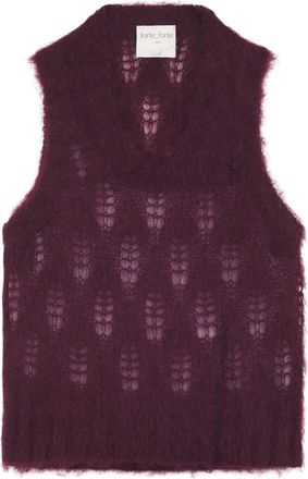 Forte_Forte Femme, Vestes, Rouge, Taille: 40 FR Gilet Bordeaux Dentelle