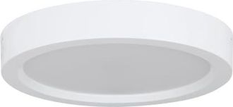 Eglo LED Deckenlampe Idun-E, runde Deckenleuchte K&uuml;che, Aufbauleuchte B&uuml;ro, B&uuml;rolampe aus Kunststoff in Wei&szlig;, neutralwei&szlig;, &Oslash; 21 cm