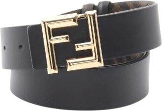 Fendi Ceinture FF Zucca en cuir et PVC doccasion - Homme - Pre-owned - Noir - Taille: ONE Size