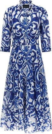 Samantha Sung Robe Au Genou - Bleu
