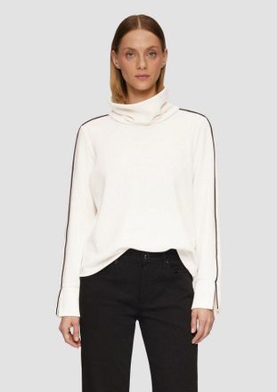 s.Oliver Sweatshirt Sweatshirt Sweatshirt mit Kontrast-Details und geschlitztem &Auml;rmelsaum