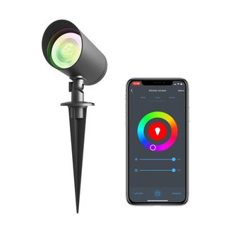 Calex Smart Outdoor LED Bodenstrahler, GU10, RGB-Farben & kalt- bis warmwei&szlig; Licht, dimmbar, wasserdicht, WLAN App- & Sprachsteuerung, inklusiv smart GU10-L
