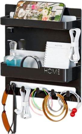 Generico Schwebendes Wandregal mit Haken, Kordelhalter, elegantes Wandregal f&uuml;r Telefon, Uhr, Ladeger&auml;t, Buch, Fernbedienung, ideal f&uuml;r Schlafzimmer, Wohnzimme