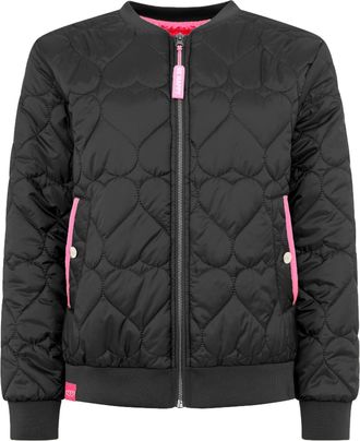 Zwillingsherz Damen Steppjacke mit Herzmuster - Leichte Bomberjacke - Kurze &Uuml;bergangsjacke f&uuml;r Fr&uuml;hling & Herbst - Komfortable Outdoorjacke mit Rei&szlig;verschluss - Sty