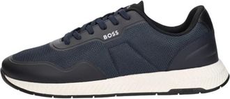 HUGO BOSS Homme, Chaussures, Bleu, Taille: 46 EU Titanium Runn Baskets Laag