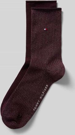 Tommy Hilfiger Socken aus Baumwoll-Mix mit Logo-Stitching im 2er-Pack Modell WOMEN SOCK 2P LUREX RO