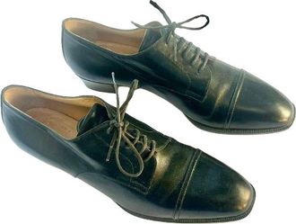 Herm&egrave;s Vintage Black Leather Ladies Brogues Size 37.5