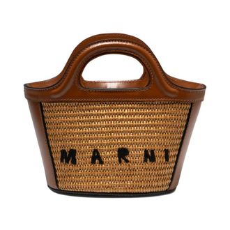 Marni Femme, Sacs, Beige, Taille: ONE Size Tropicalia Micro Tote