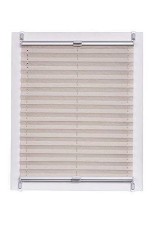 Sunlines Sunlines Plissee Made in Germany, Tageslicht, Echtcrush Klemmfix, Silbergraue Schiene, 130 x 150, Stoff, Natur, 130 x 2.3 x 150 cm