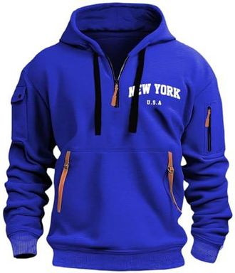 Generic Ensemble De Surv&ecirc;tement &Agrave; Capuche Confortable pour Homme Sweat Shirt Demi Zip Veste Pull Manches Longues Imprim&eacute; Manteau Dentra&icirc;nement 126f