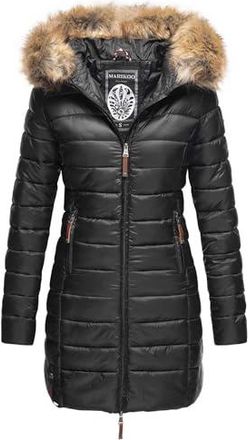 Marikoo B647 Stepp Veste dhiver matelassée longue pour femme - Noir - 40 FR/Medium