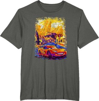 Disney Pixar Cars Lightning McQueen Antique Painting Scene T-Shirt