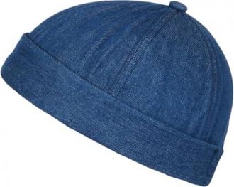 Nyls Cr&eacute;ation Bonnet Docker Blue Jean Denim Coton Style Miki Marin Keroet - Taille Unique - Bleu