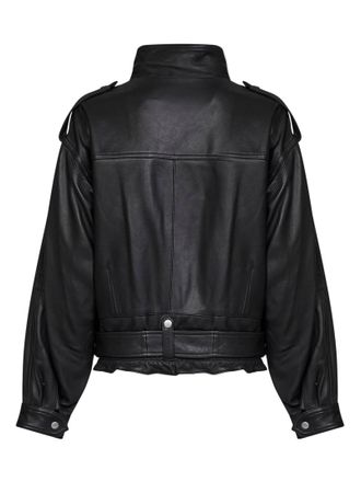 Isabel Marant Womens Biker Jacket Farza Lambskin Black Bomber