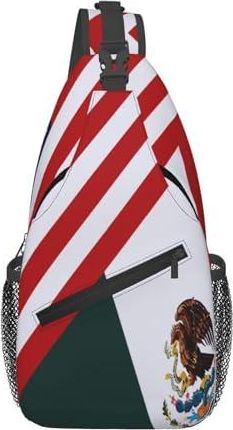 Generic Drapeau Du Mexique Drapeau Am&eacute;ricano-Mexicain Sac Poitrine Multifonctionnel Sacs &Agrave; Dos Pratique Sac &Agrave; Dos Bandouli&egrave;re Pour Excursion Sport Shopping